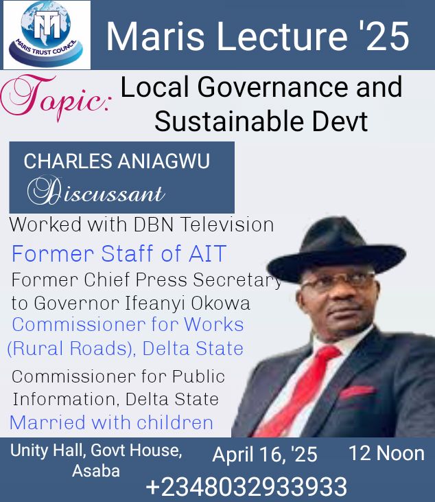 About Charles Aniagwu Who Will Discuss Local Governance And Sustainable Devt At Maris Lecture 2025